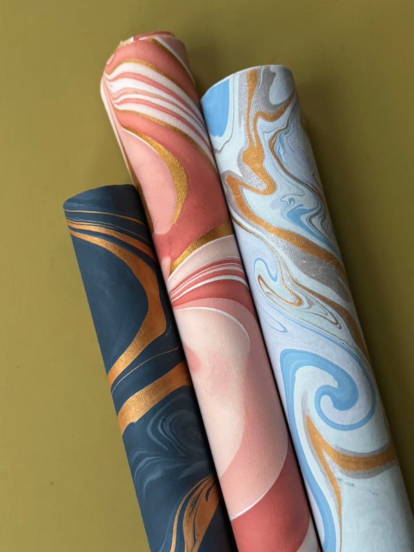 Hand Marbled Gift Wrap - Walter Pine Floral Studio